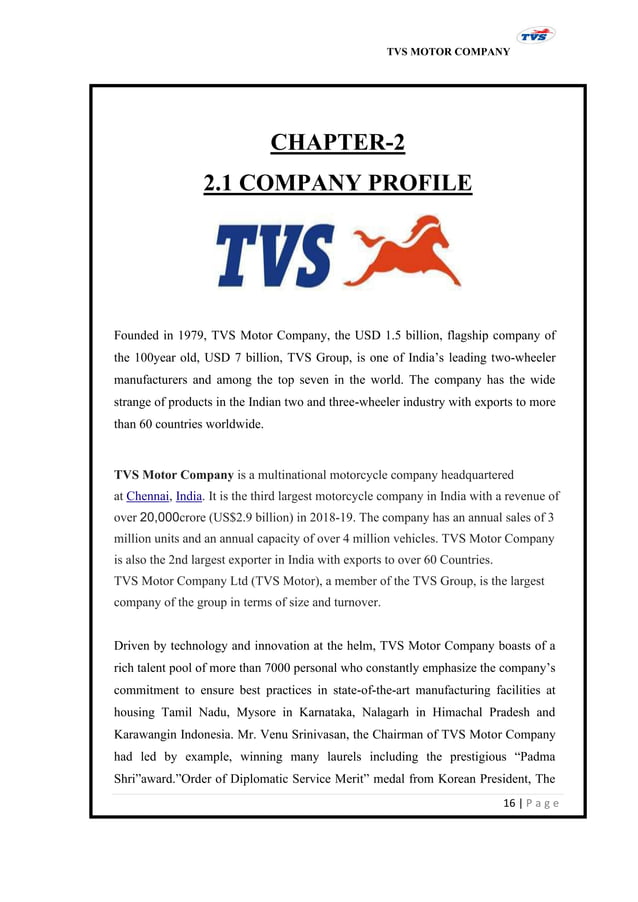 Tvs motors summer internship report a study on customer satisfaction ...