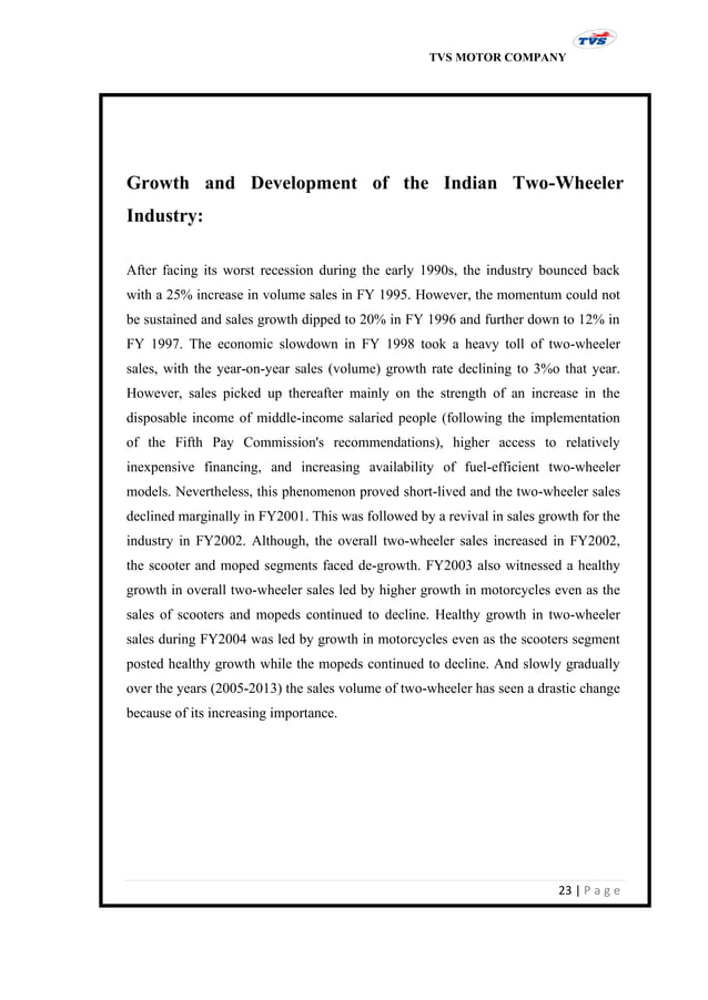 Tvs motors summer internship report a study on customer satisfaction ...