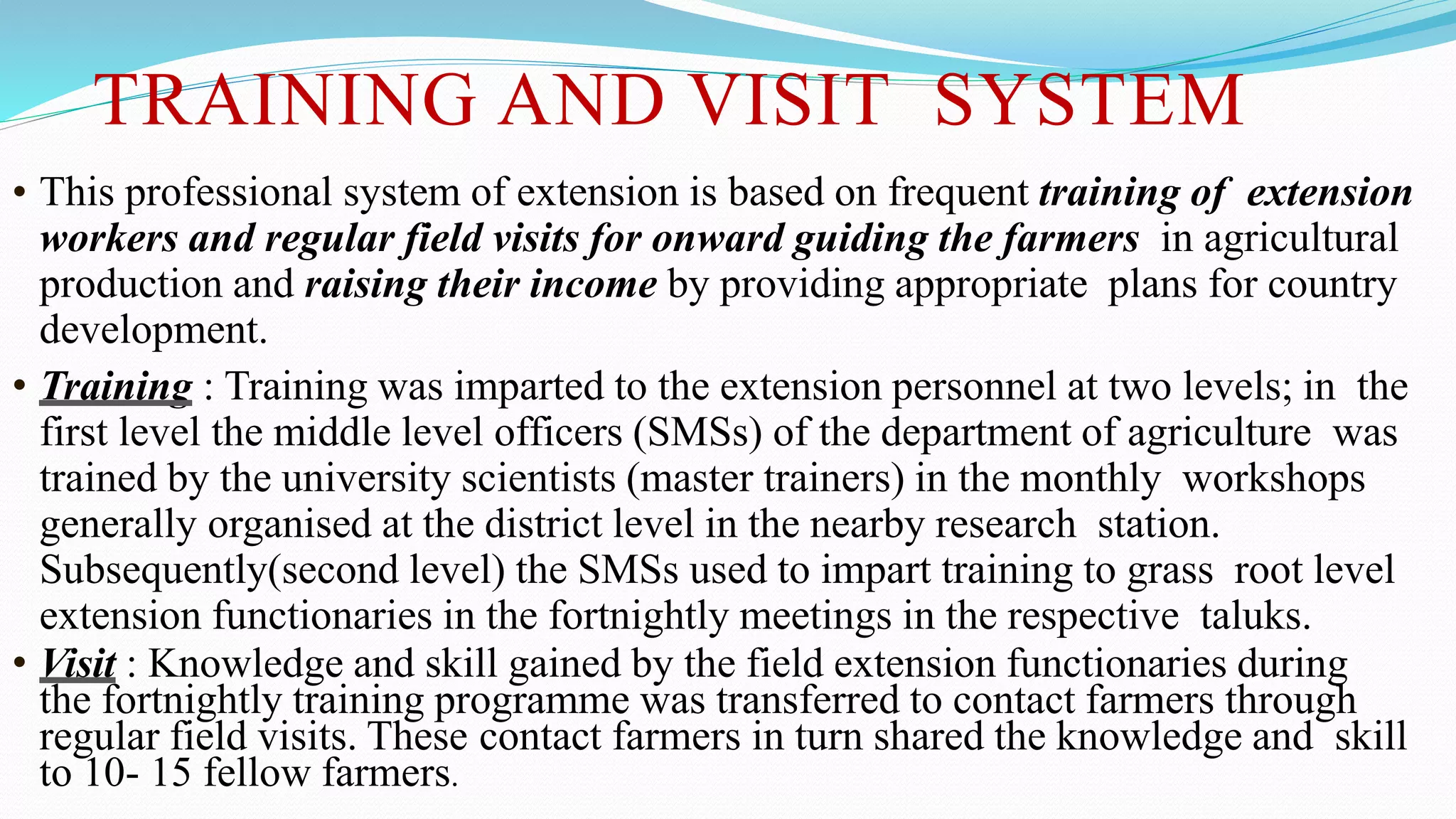 Training and visit system | PPT