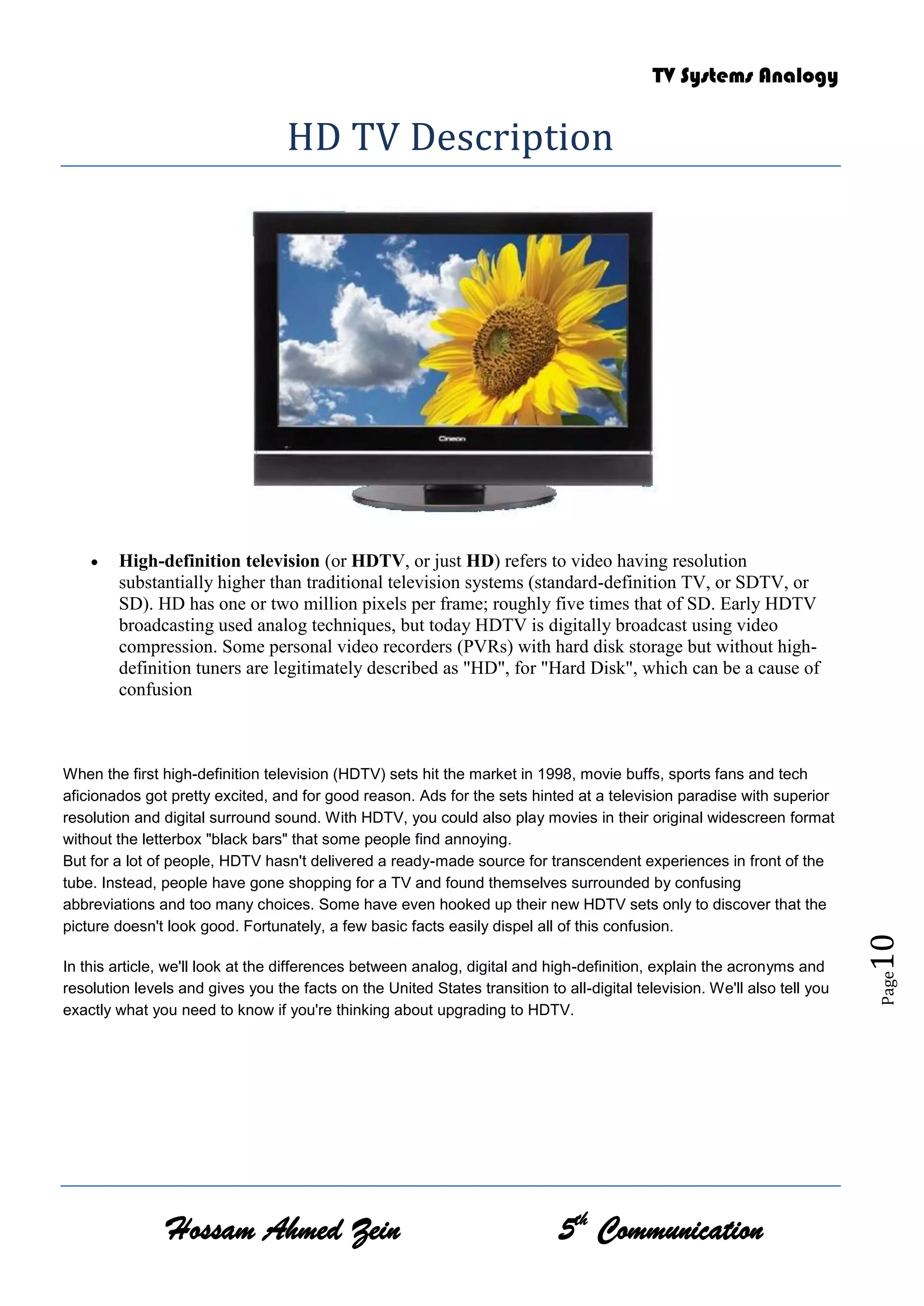 TV Systems Analogy | DOCX