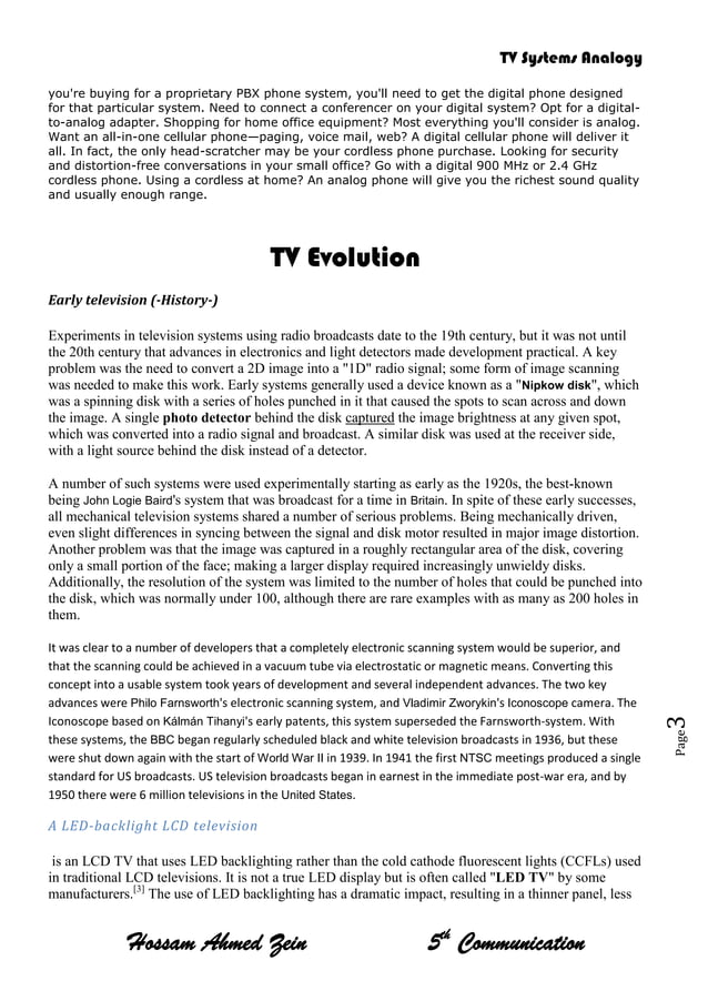 TV Systems Analogy | PDF