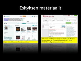 1. luento tieto- ja viestintätekniikan perusteet opintojaksolla: TVT ...