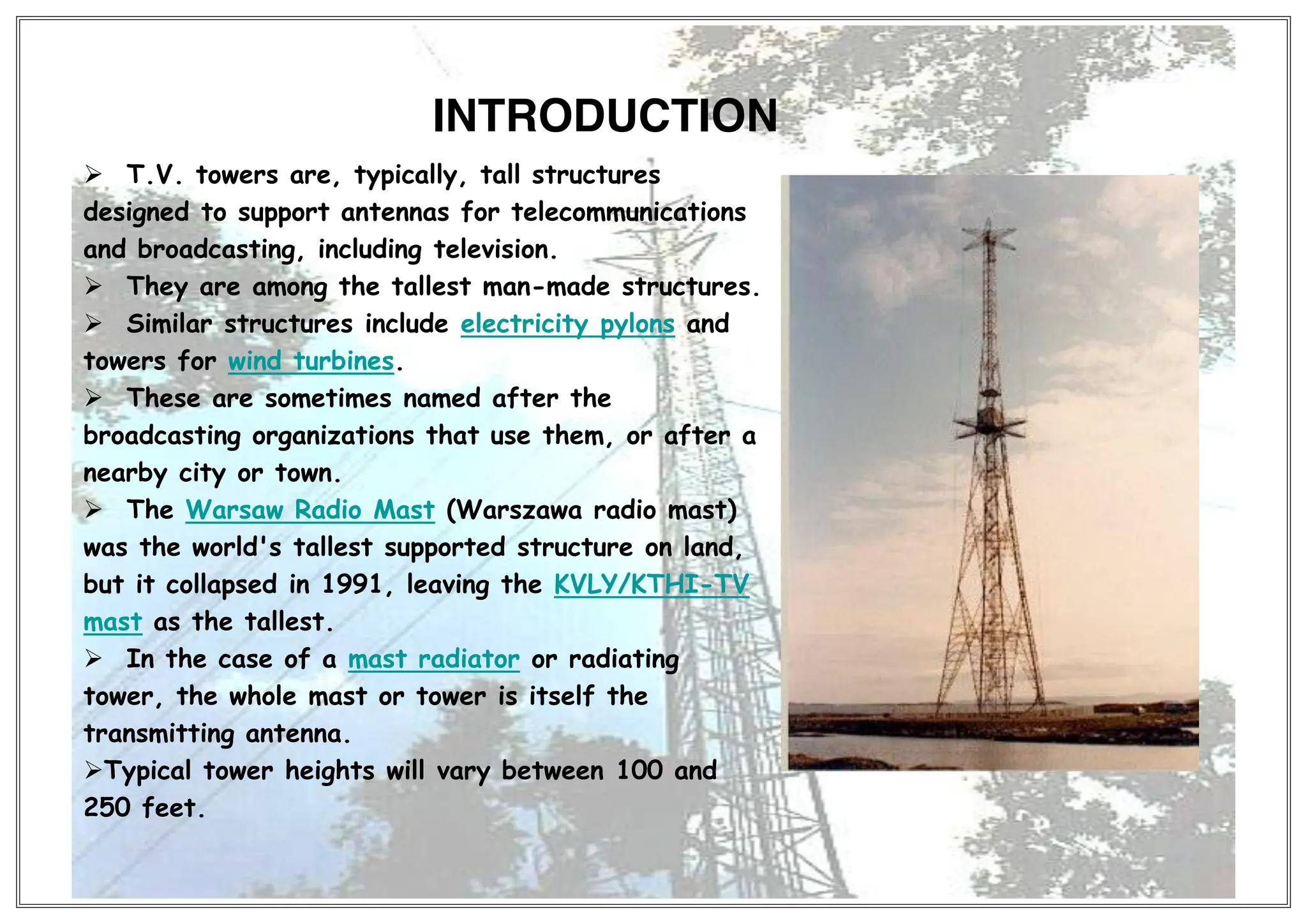 TV TOWER. BUILDING CONSTRUCTION PRESENTATION | PDF