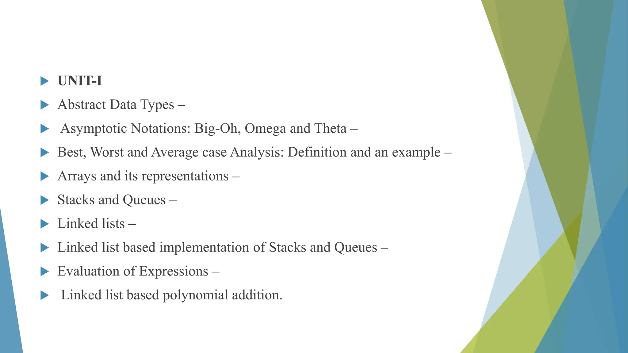 Data Structures unit I Introduction - data types | PPTX