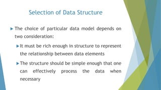 Data Structures unit I Introduction - data types | PPTX