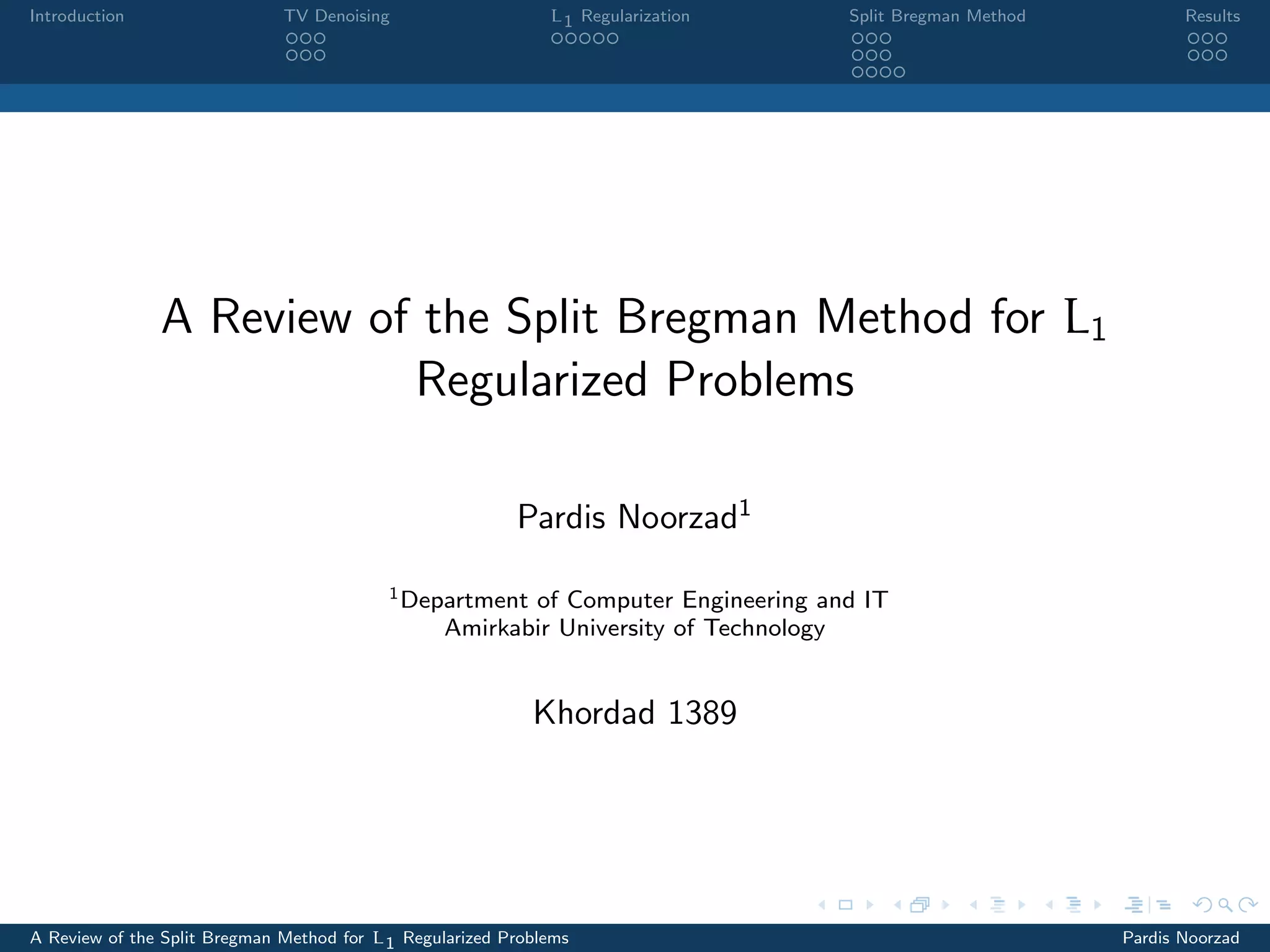 A Review Of The Split Bregman Method For L1 Regularized Problems Pdf