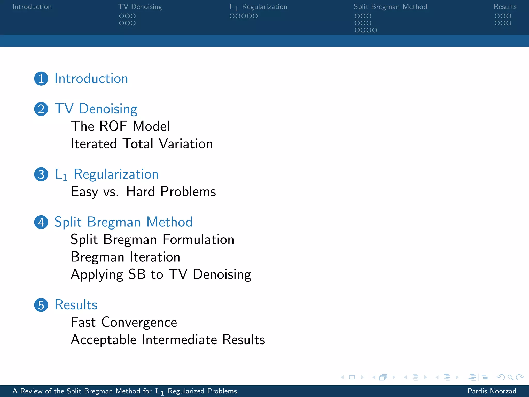 A Review Of The Split Bregman Method For L1 Regularized Problems Ppt