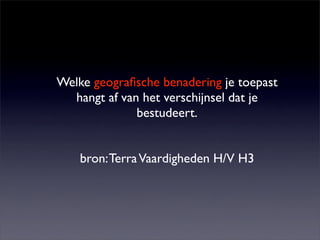 Geografische benaderingen | PDF