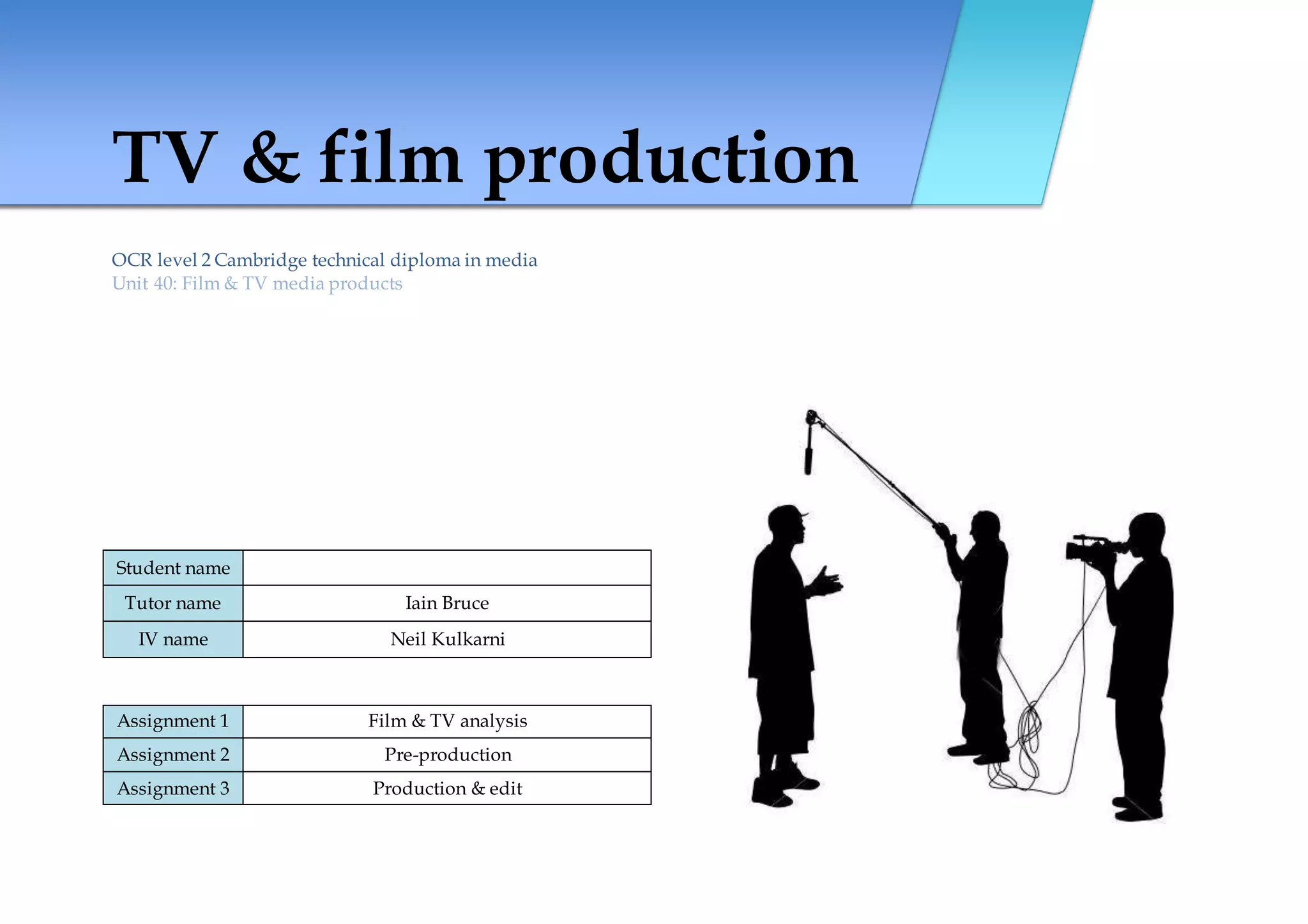 TV & Film Production - Brief | DOCX