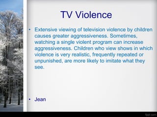 TV Violence | PPT | Family/Children | Genres