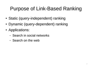 Link-Based Ranking | PDF