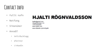 Hvað set ég á ferilskrá | PPTX