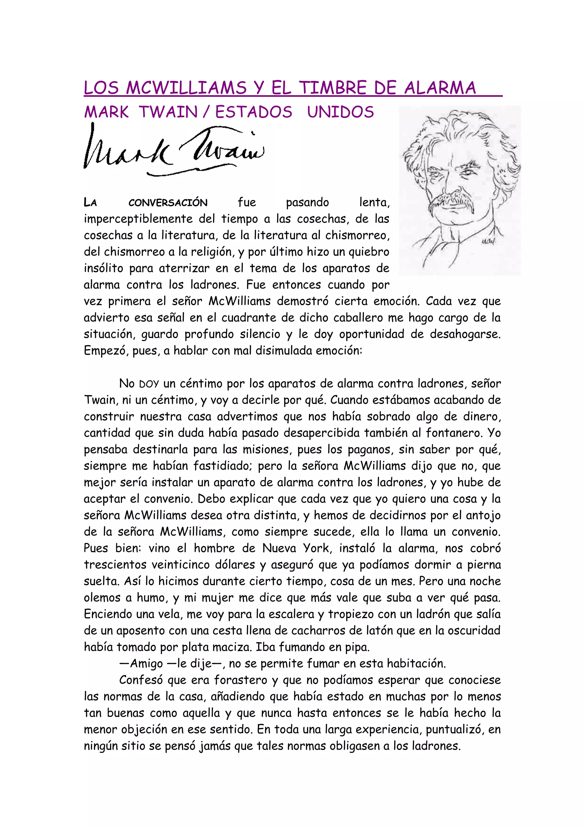 Twain.los mc williams y el timbre de alarma | DOC | Smoking Cessation ...