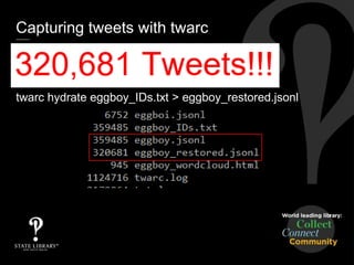 Capturing tweets with twarc | PPTX