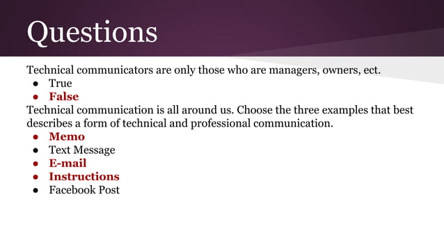 TWC Group 1: Week One Questions | PPT