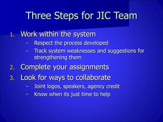 Tina - JIC Functions | PPT