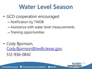 TWDB Groundwater Monitoring Updates - Rebecca Storms | PPT