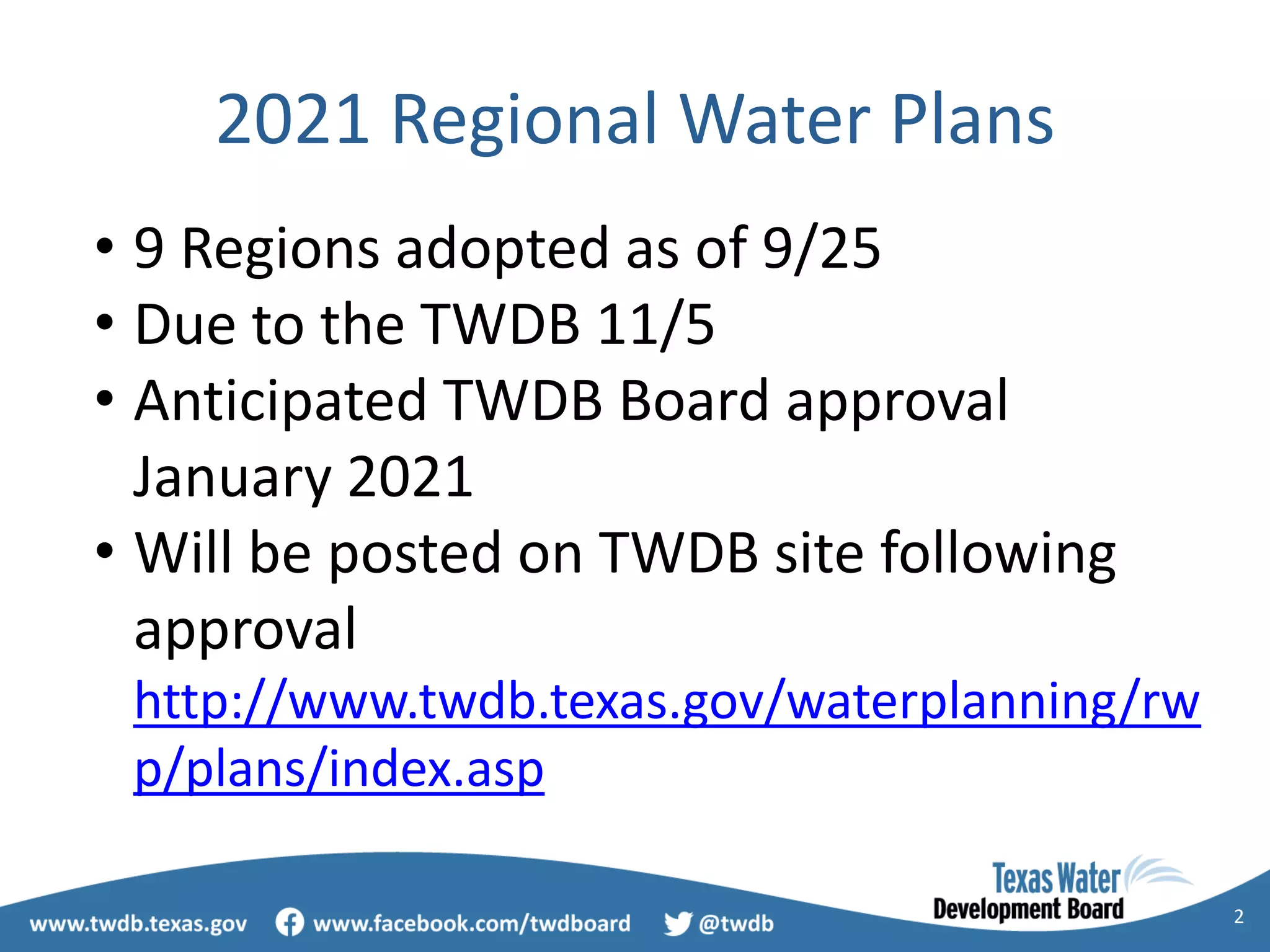 TWDB Regional Planning Updates - Sarah Backhouse | PPT | Free Download