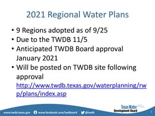 TWDB Regional Planning Updates - Sarah Backhouse | PPT