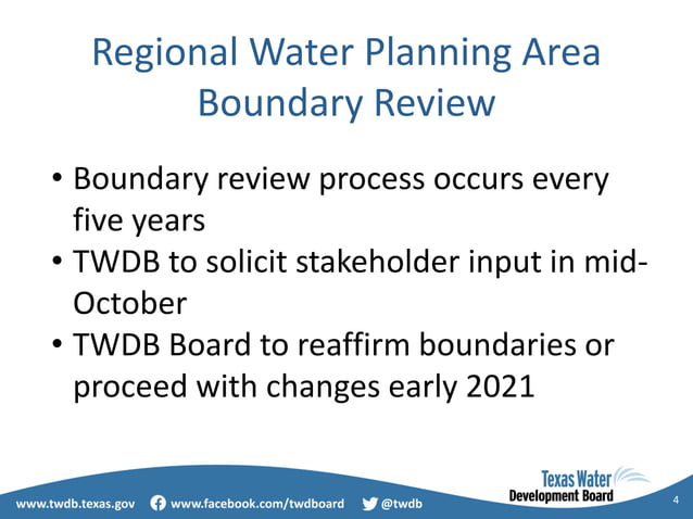 TWDB Regional Planning Updates - Sarah Backhouse | PPT