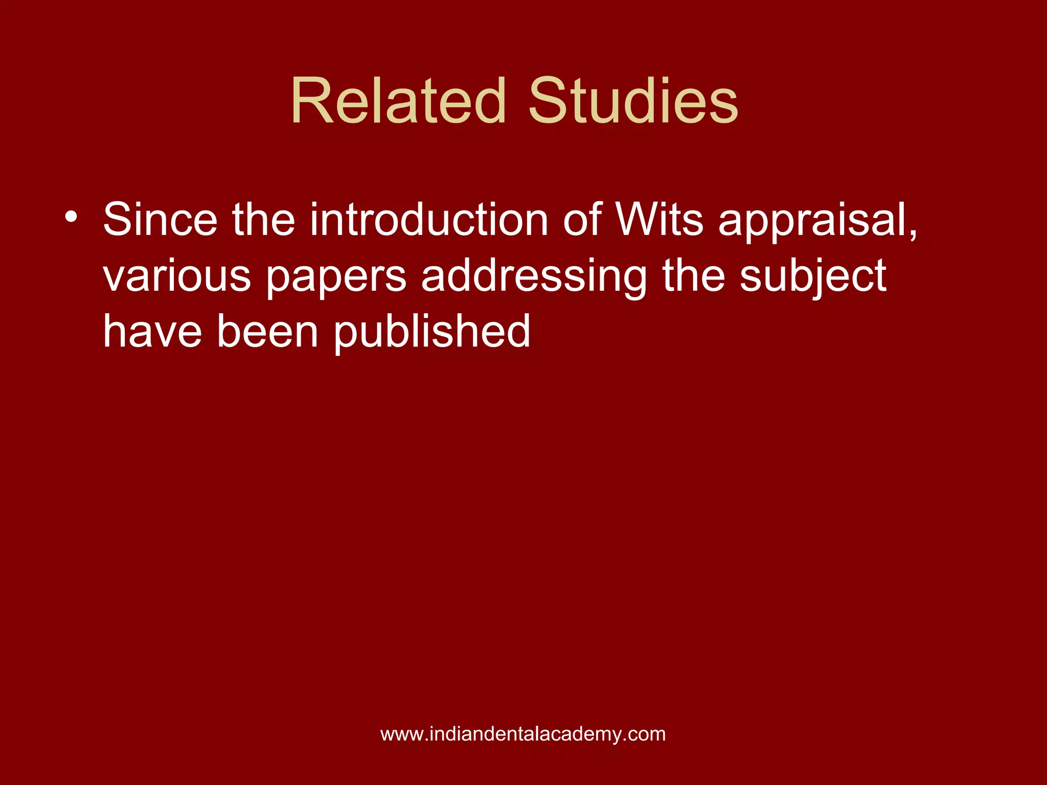 Tweeds analysis & wits appraisal / dental crown & bridge courses | PPT