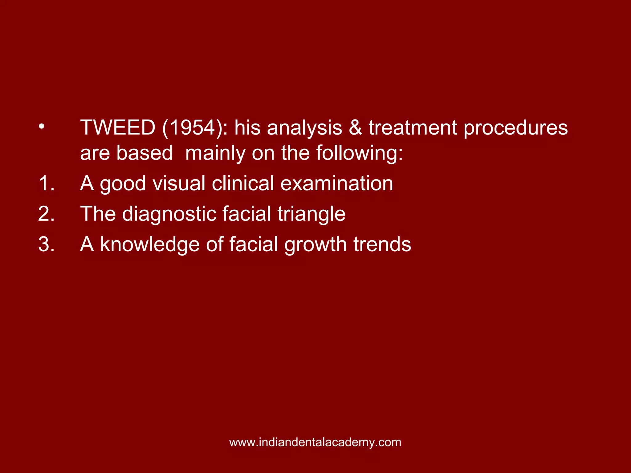 Tweeds analysis & wits appraisal / dental crown & bridge courses | PPT