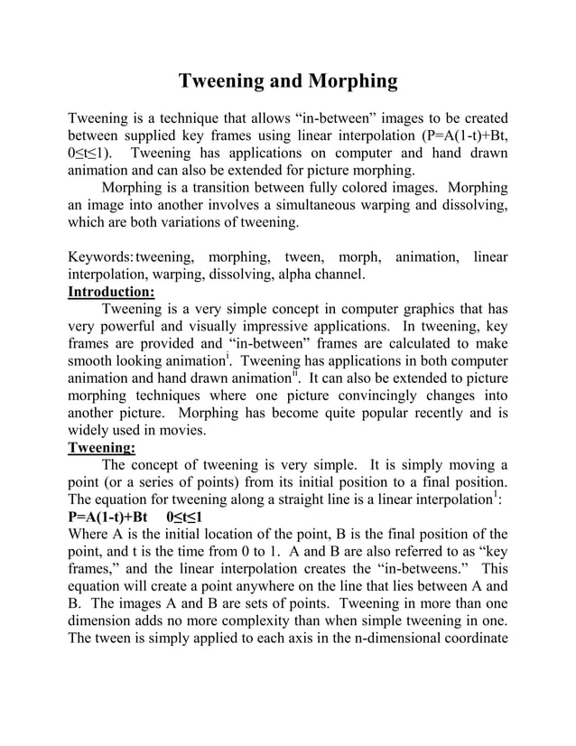 Tweening and morphing | DOCX