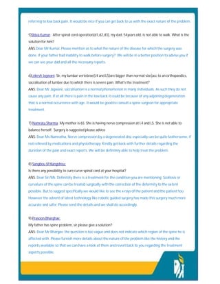Spine Problems – Symptoms and Cure | PDF
