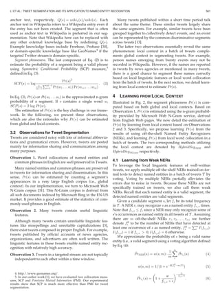 Tweet Segmentation and Its Application to Named Entity Recognition | PDF