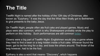 Twelfth Night Presentation by The Shakespearean Student | PPTX