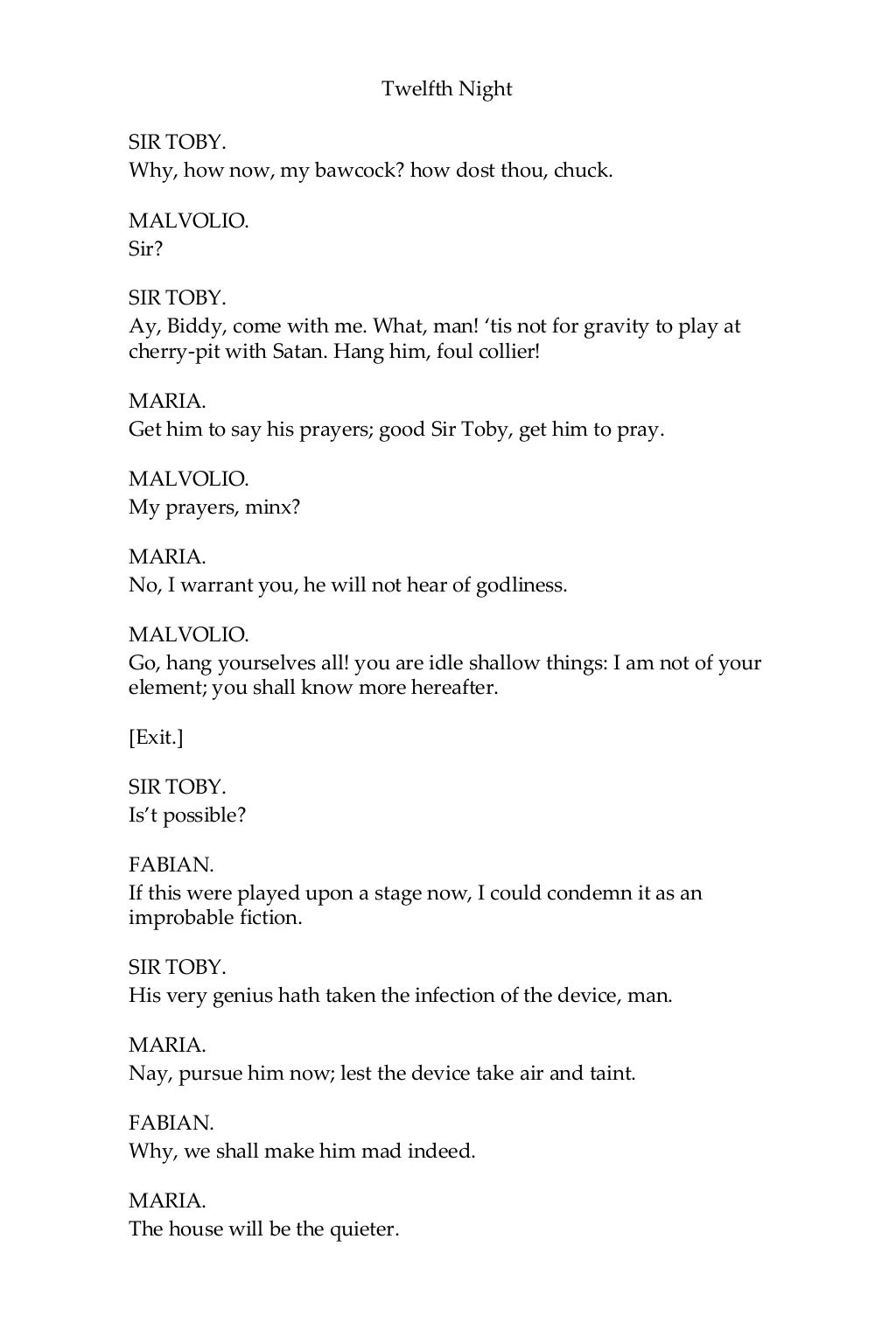 Twelfth night - william shakespeare