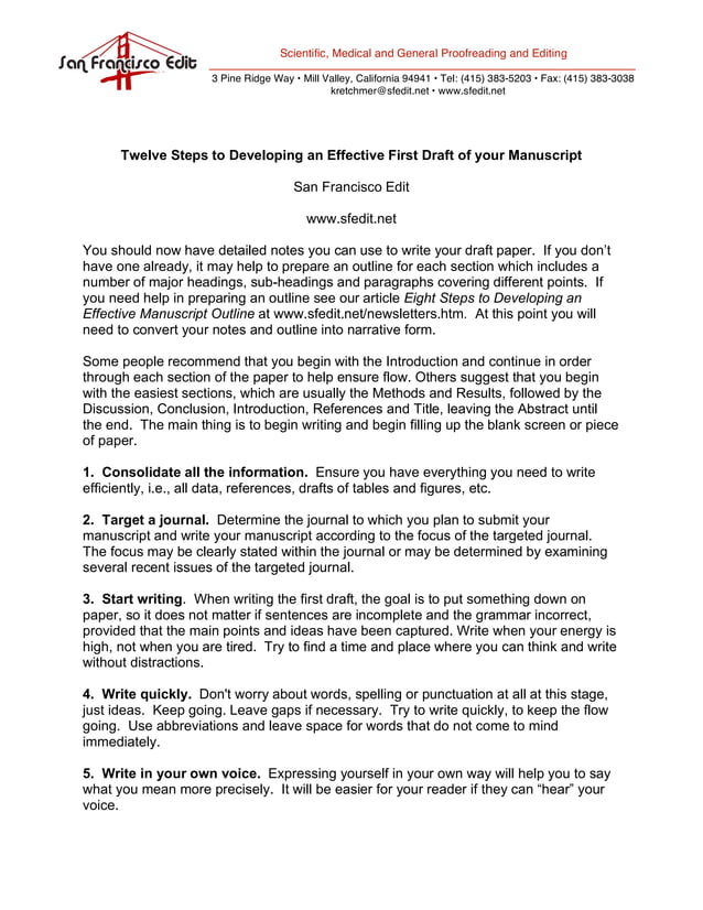 Twelve Steps To Developing An Effective First Draft | PPT