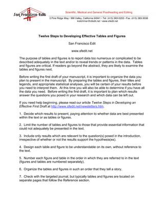 Twelve Steps To Developing Effective Tables And F Igures | PDF