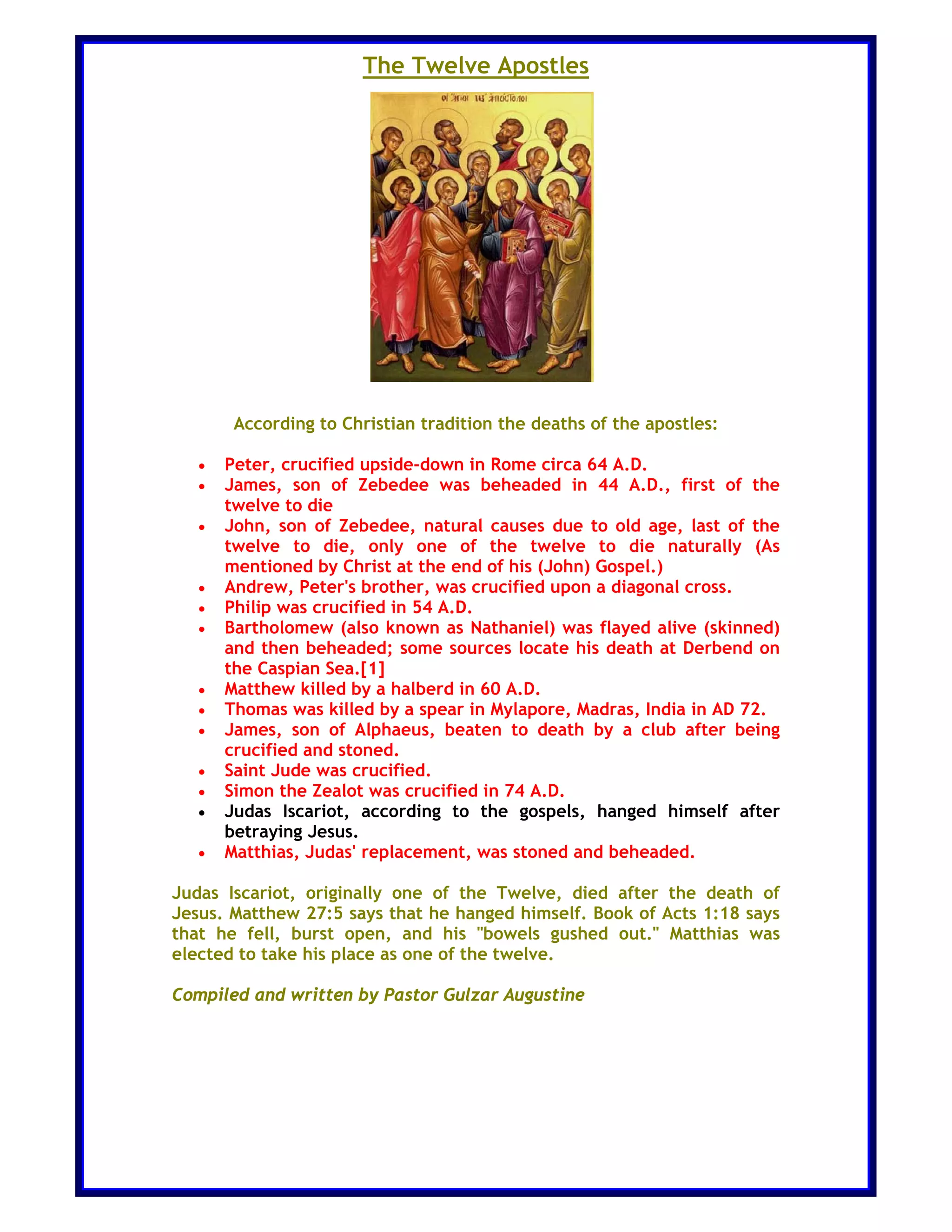 Twelve apostle | PDF