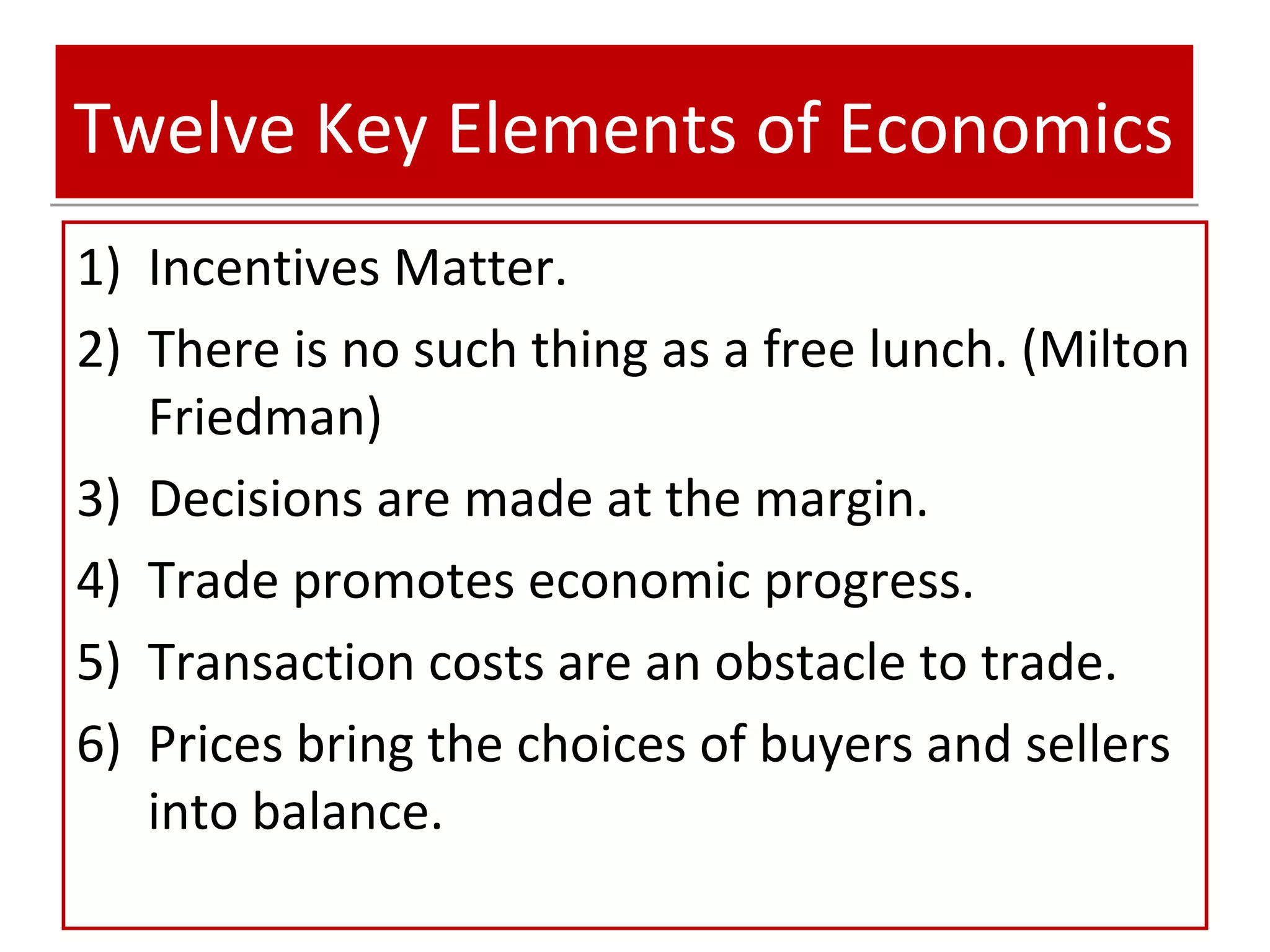 Twelve key elements of economics | PPT