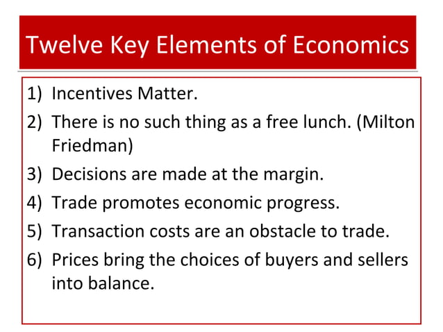 Twelve key elements of economics | PPT