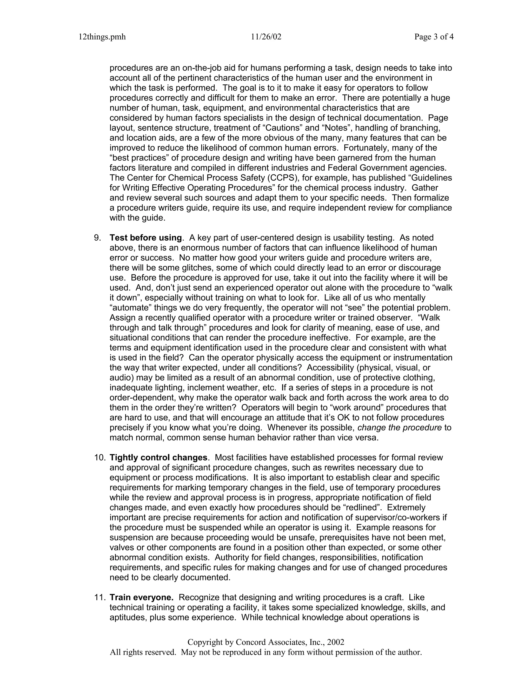 Twelve Things ... Use Procedures | PDF