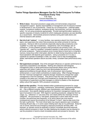 Twelve Things ... Use Procedures | PDF