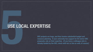 Twelve tips on how to prepare an ERC grant proposal | PDF