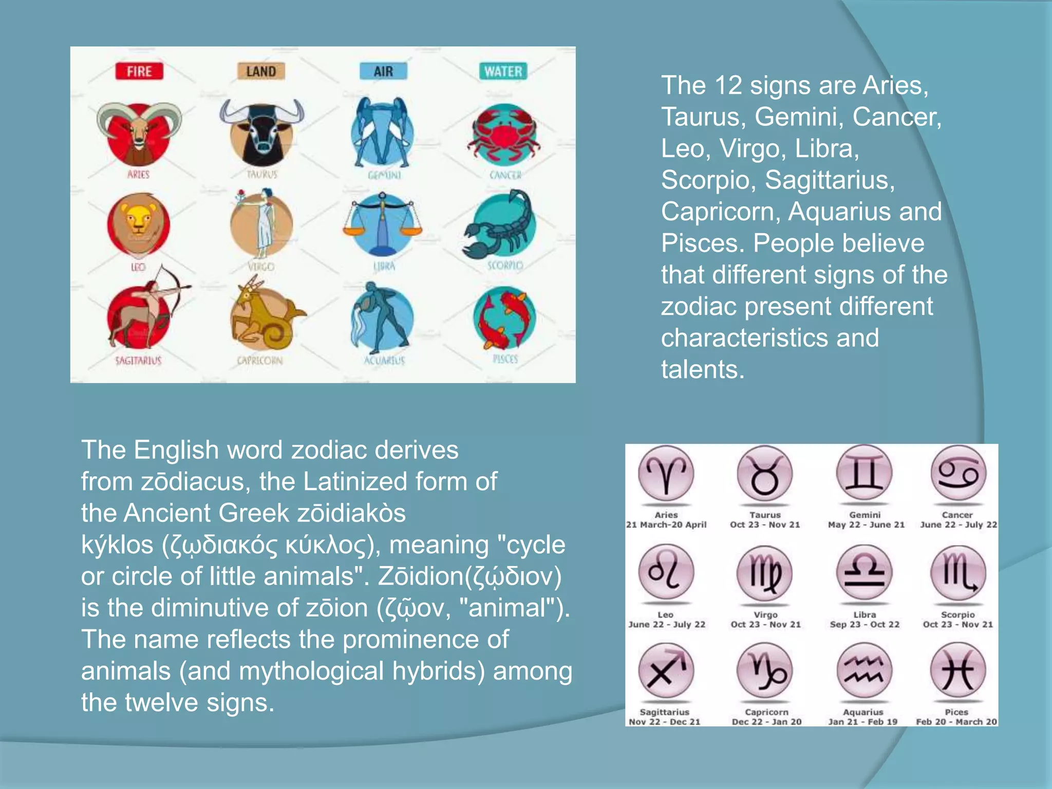 Twelve zodiac signs | PPTX