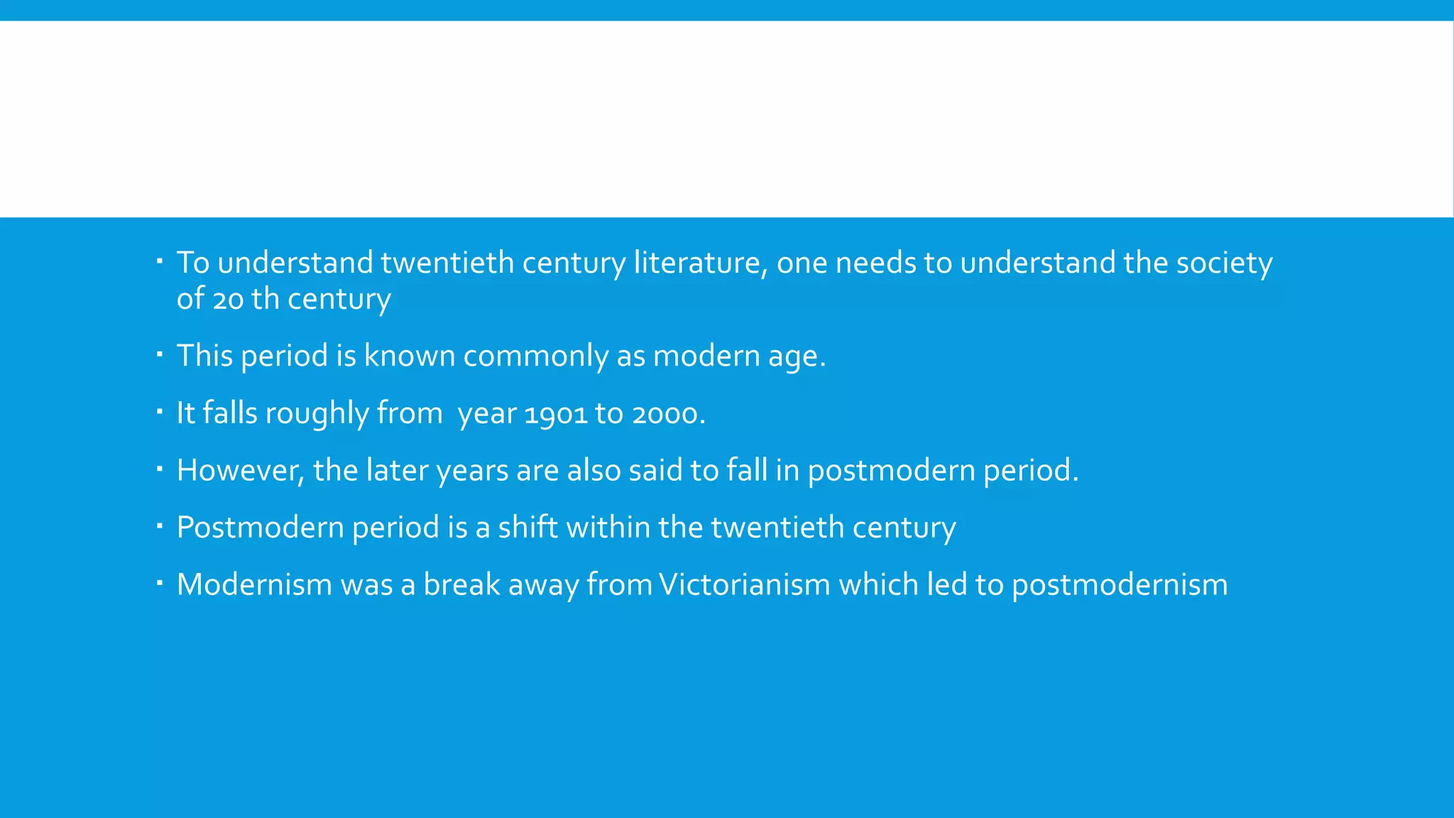 Twentieth century introduction | PPTX