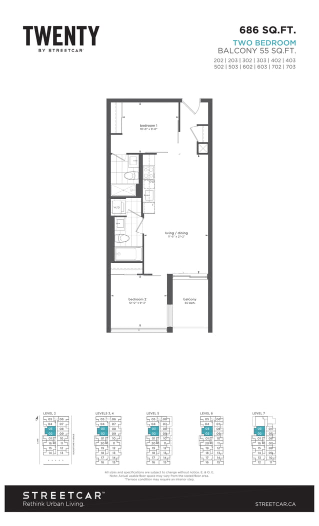 Twenty Gladstone Floorplans