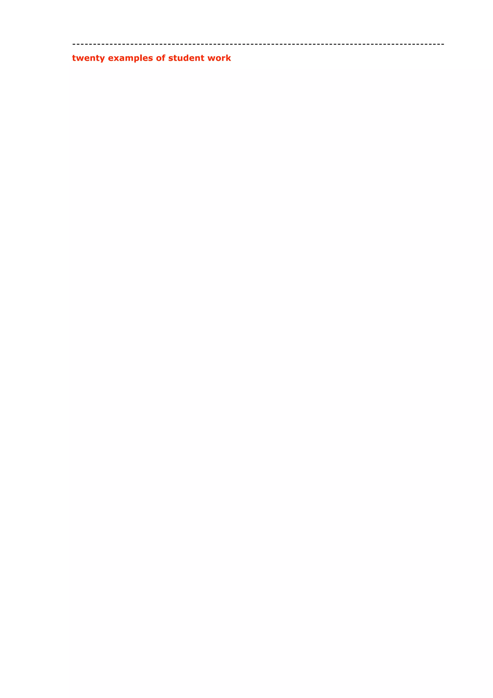 twenty examples of student work | PDF