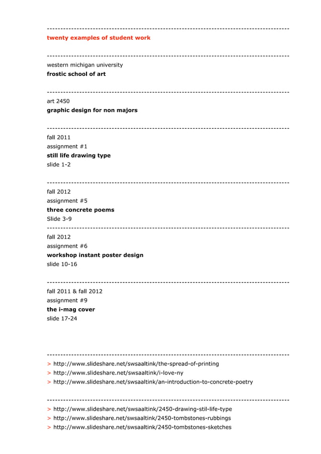 twenty examples of student work | PDF | Music | Entertainment