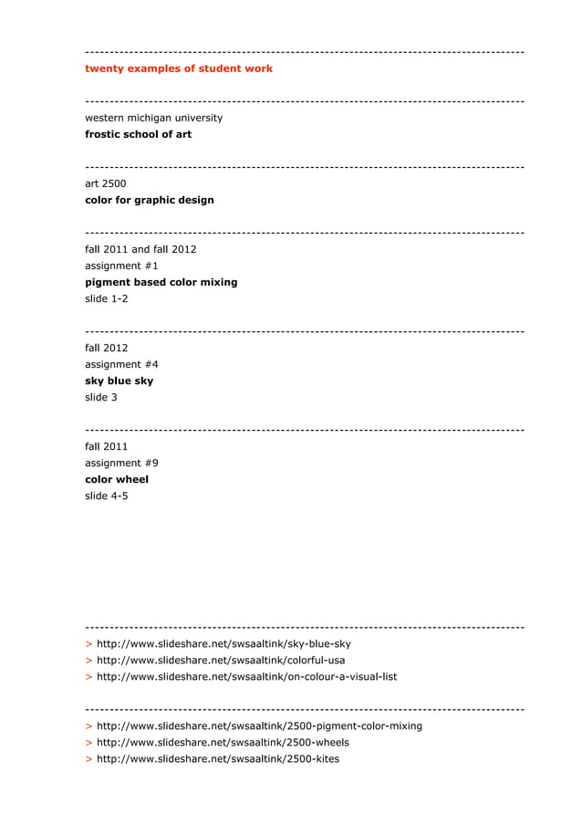 twenty examples of student work | PDF | Music | Entertainment