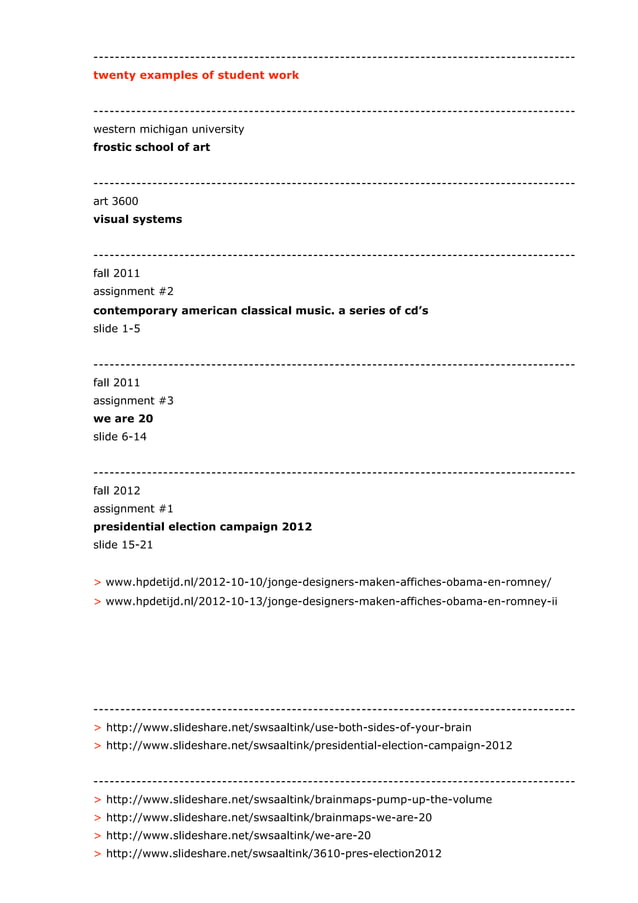 twenty examples of student work | PDF | Music | Entertainment