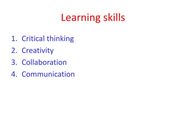 Twenty First Century Skills Pptx