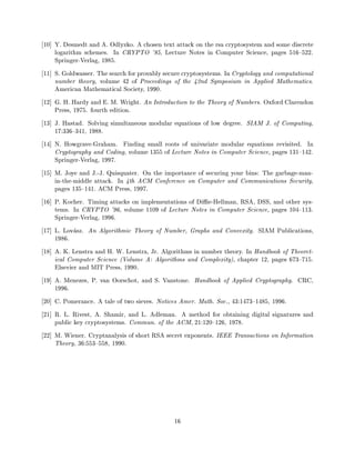 Twenty years of attacks on the rsa cryptosystem | PDF