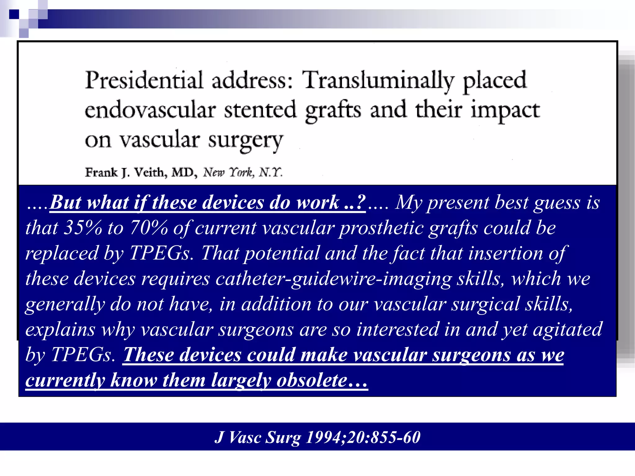 Twenty years of evar in the us the procedure that changed a specialty ...