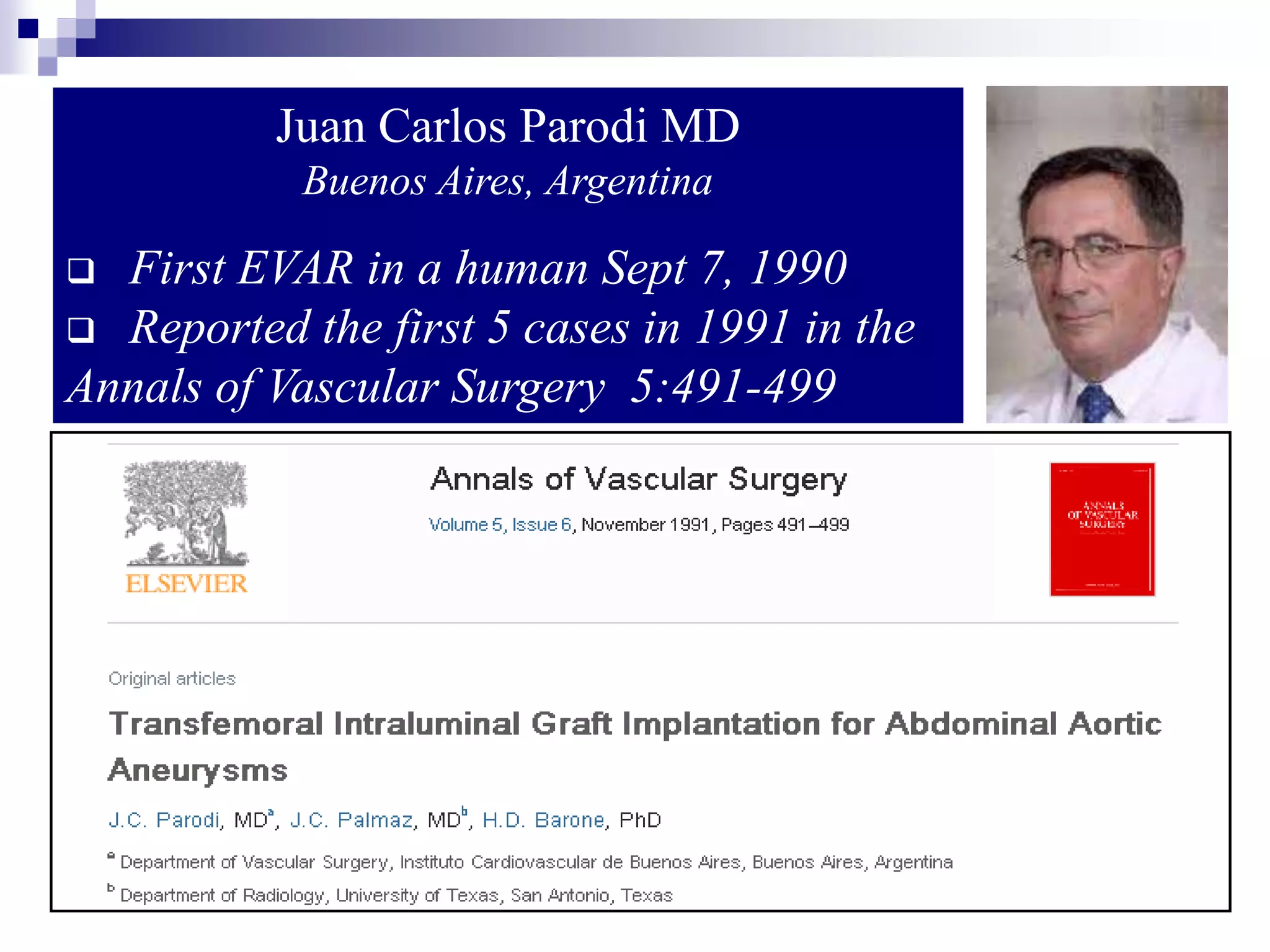 Twenty years of evar in the us the procedure that changed a specialty ...